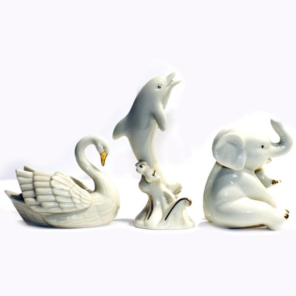 Lenox | Accents | Lenox Animal Trio Set Includes Elephant Dolphin Swan ...